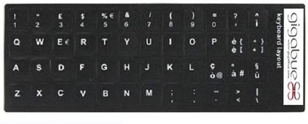 Italian Learning Keyboard Layout Sticker tasti neri adesivi per comput ...
